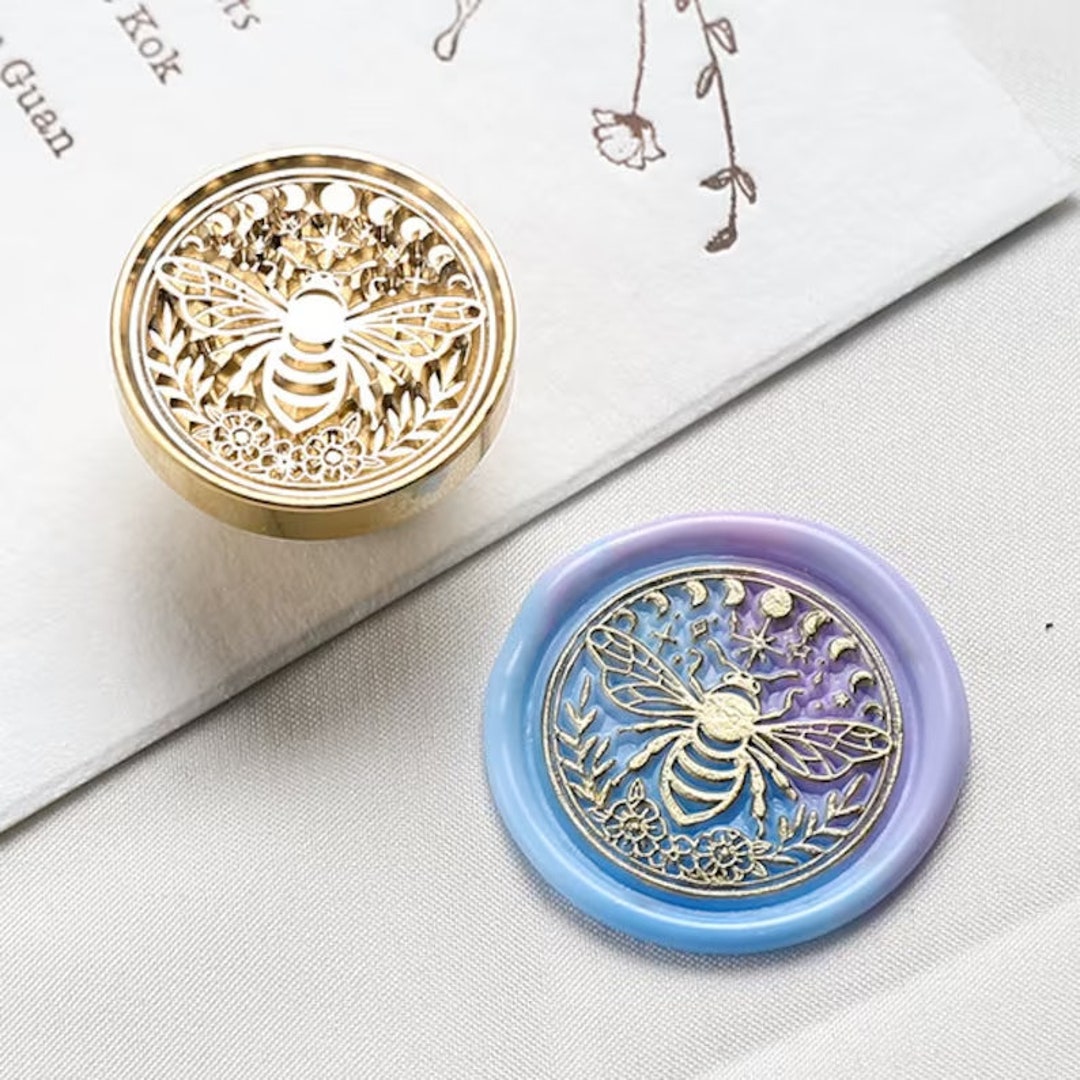 Moon Phase Bee Wax Seal Stamp Kit, Bee Wax Seal Kit, Envelope Seal ...