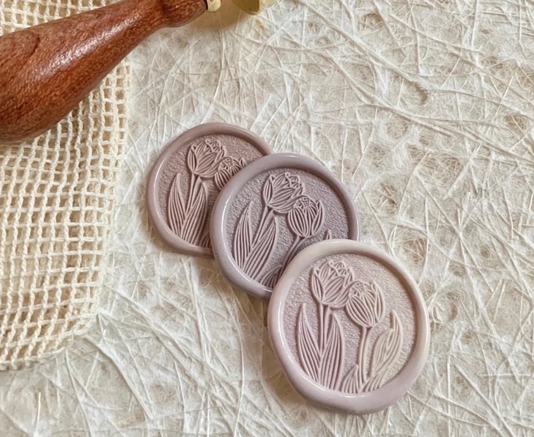 Tulip Wax Seal Stamp Kit, greenery grass wax seal kit, envelope seal ...