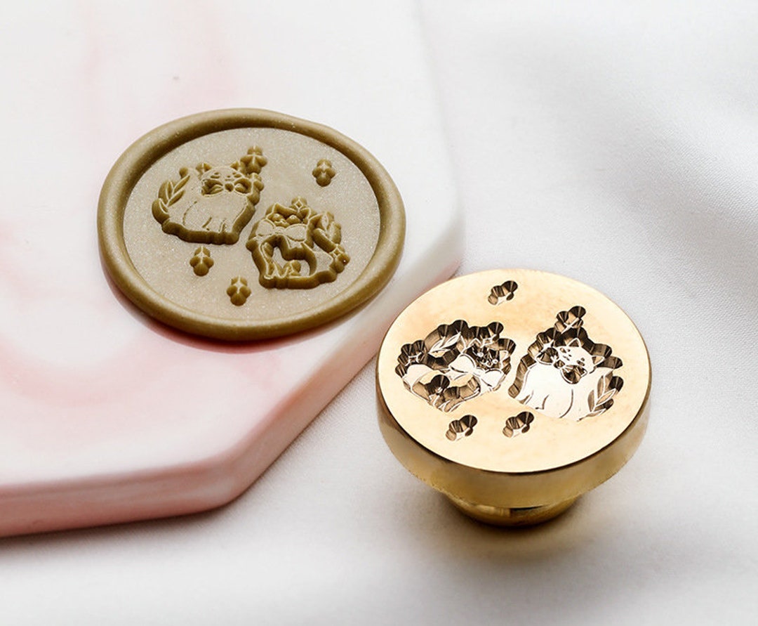 Cat Couple Wax Seal Stamp Kit,cat Wax Seal Kit, Envelope Seal Stamp ...