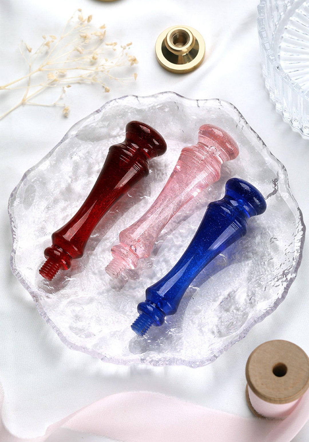 Resin Wax Seal Handle, Wax Seal Pink Handles, Wax Seal Craft, Blue Handle for Wax Seal - Etsy