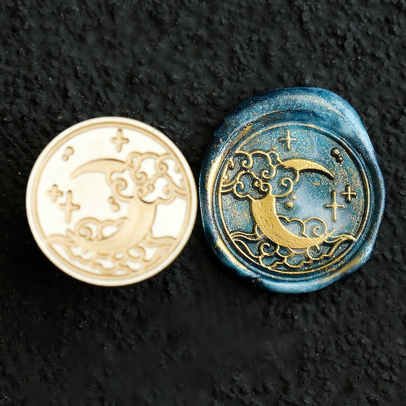 Cloud Moon Wax Seal Stamp Kit, Moon Wax Seal Kit, Envelope Seal Stamp ...