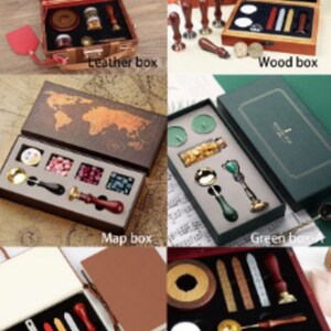 Custom Wedding Wax Seal Stamp Kit, Personalized Stamp Green Box Gift ...