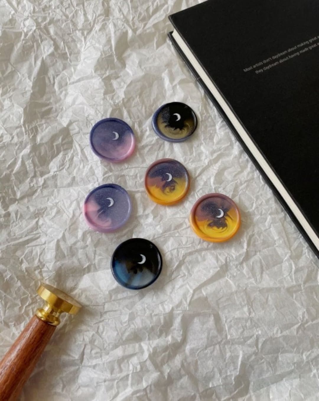 Mini Moon Wax Seal Stamp Kit, Crescent Moon Wax Seal Kit, Envelope Seal ...