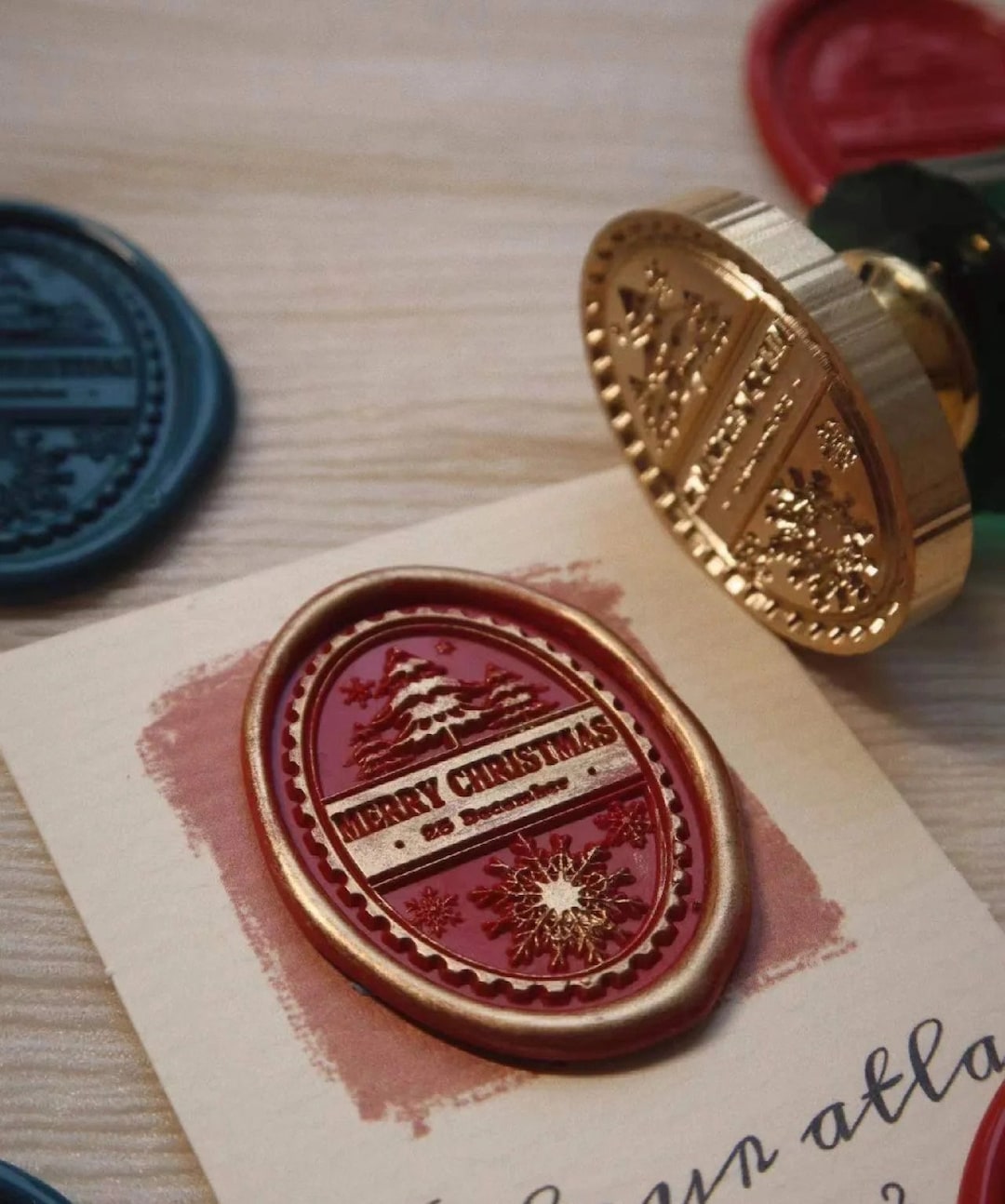 Merry Christmas Wax Seal Stamp Kit, Decorative Wax Seal Kit, Envelope ...