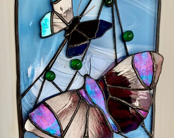 Blue Rippled Stained Glass - Etsy