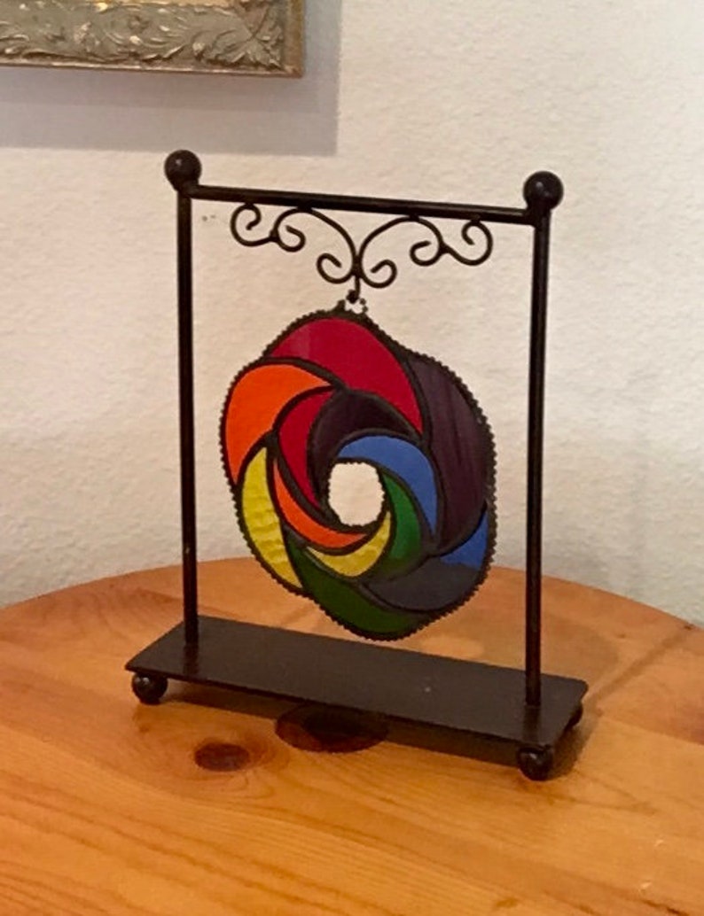 Rainbow Tabletop Suncatcher With Metal Display Stand - Etsy