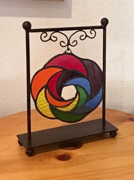 Rainbow Tabletop Suncatcher With Metal Display Stand - Etsy