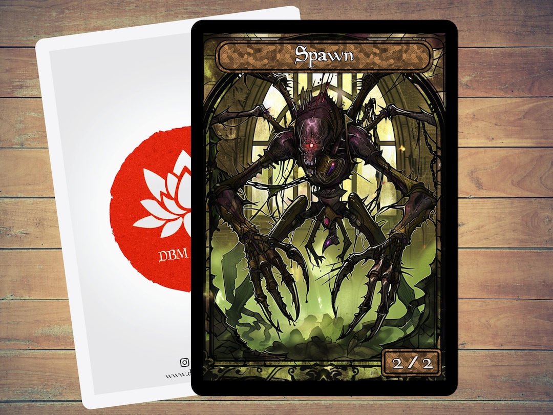 Spawn Token MTG Token Stained Glass Art Token 5 Pack for Magic and ...