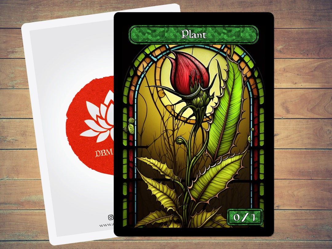 Plant Token Stained Glass Art Token 5 Pack for Magic and Other ...