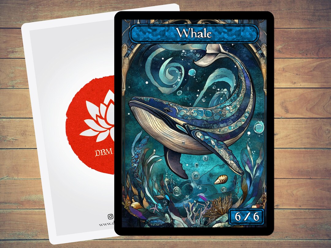 Whale Token MTG Token Stained Glass Art Token 5 Pack for Magic and ...