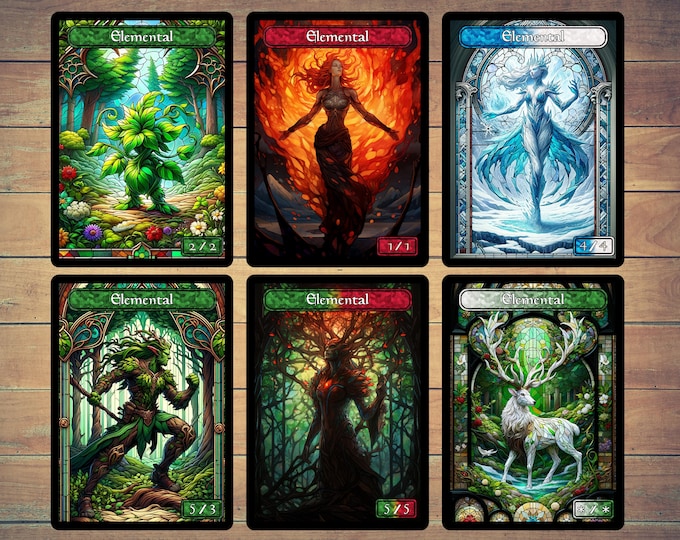 Mtg Elemental 4/4 Token for Hoofprints of the Stag Alternative Art ...