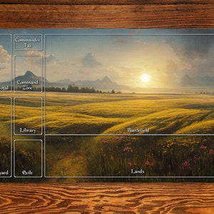 Plains 14" X 24" Playmat With Option for Magic Zone Layout for Edh and ...