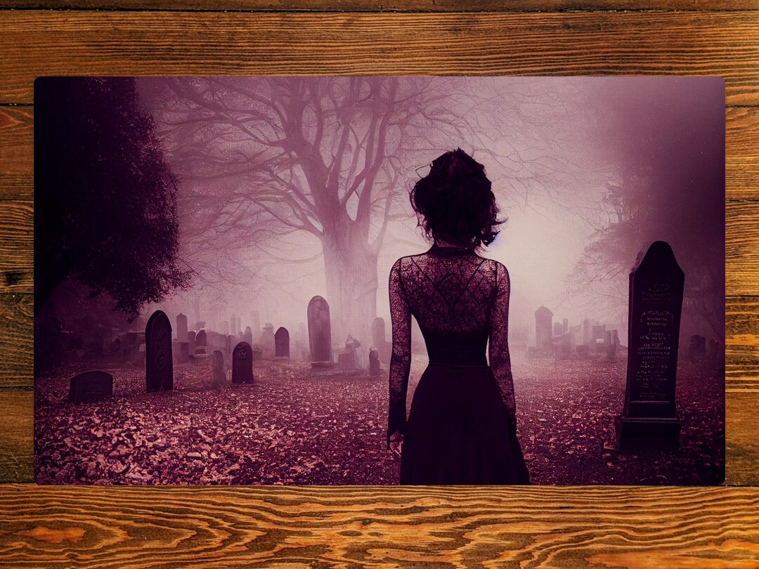 Graveyard Stroll 14" X 24" Playmat for Card, Ccg, and Tabletop Games ...