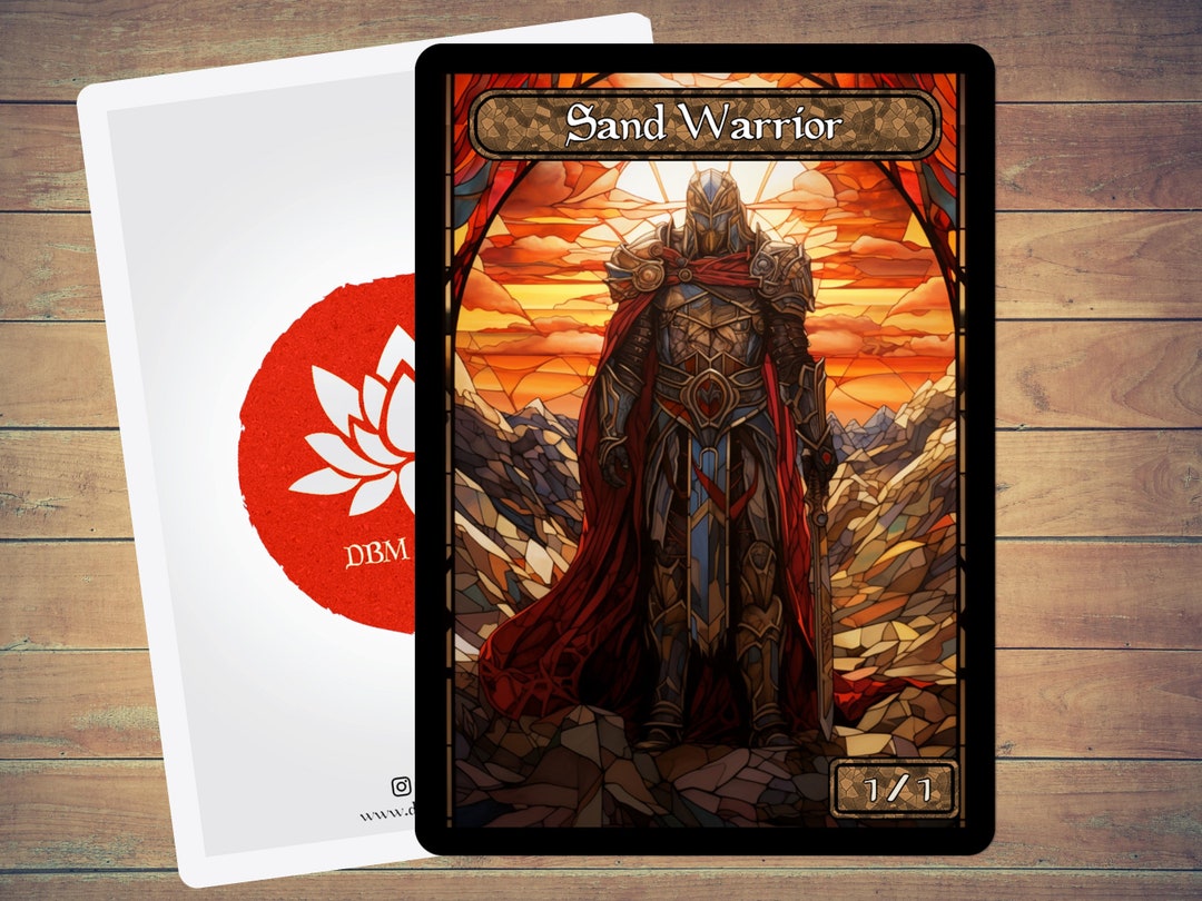 Sand Warrior Token Stained Glass Art Token 5 Pack for Magic and Other ...