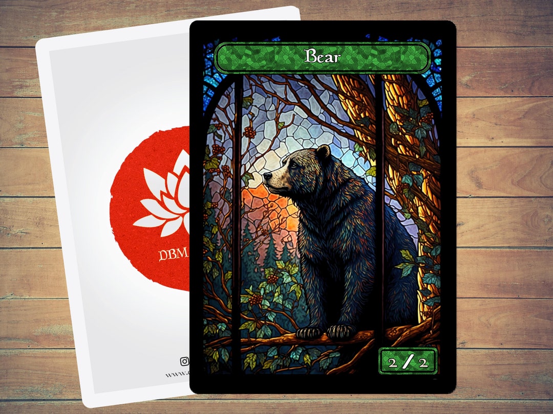 Bear Token Stained Glass Art Token 5 Pack for Magic and Other ...