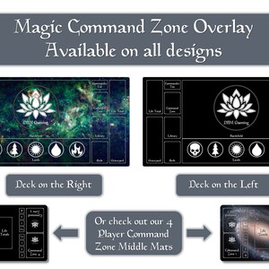 Magic Zone Layout 16" X 35" Oversized Playmat for Edh and Commander ...
