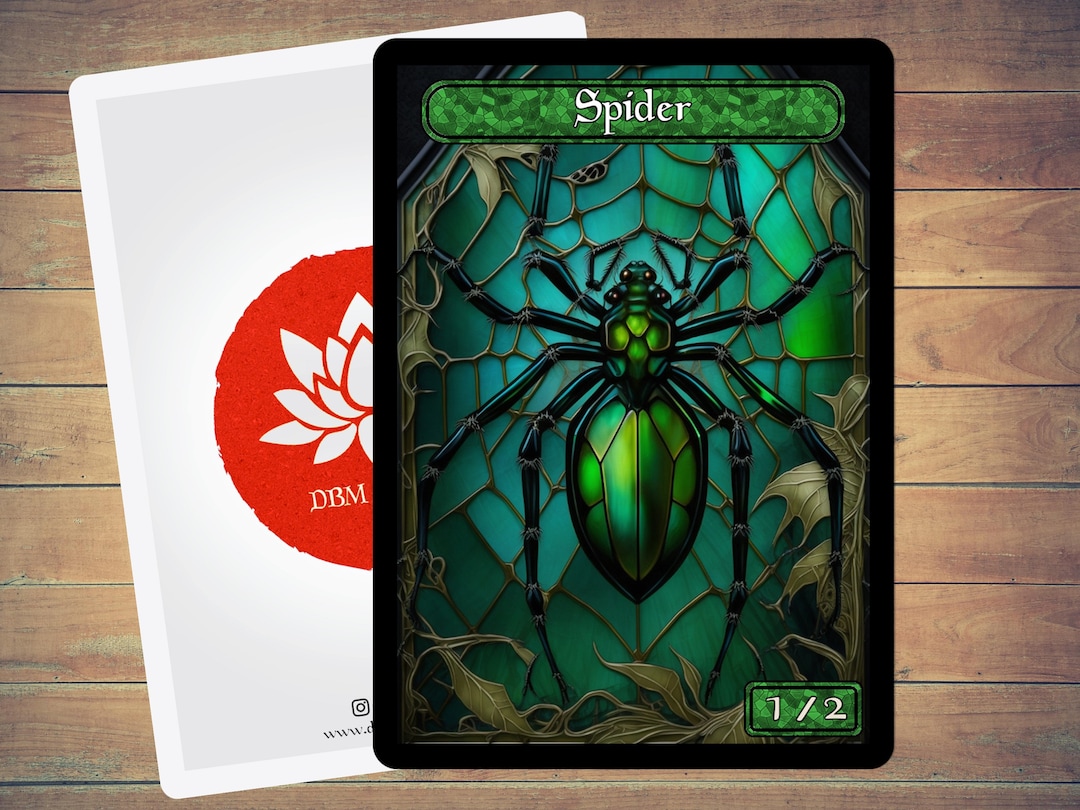 Spider Token Stained Glass Art Token 5 Pack for Magic and Other ...