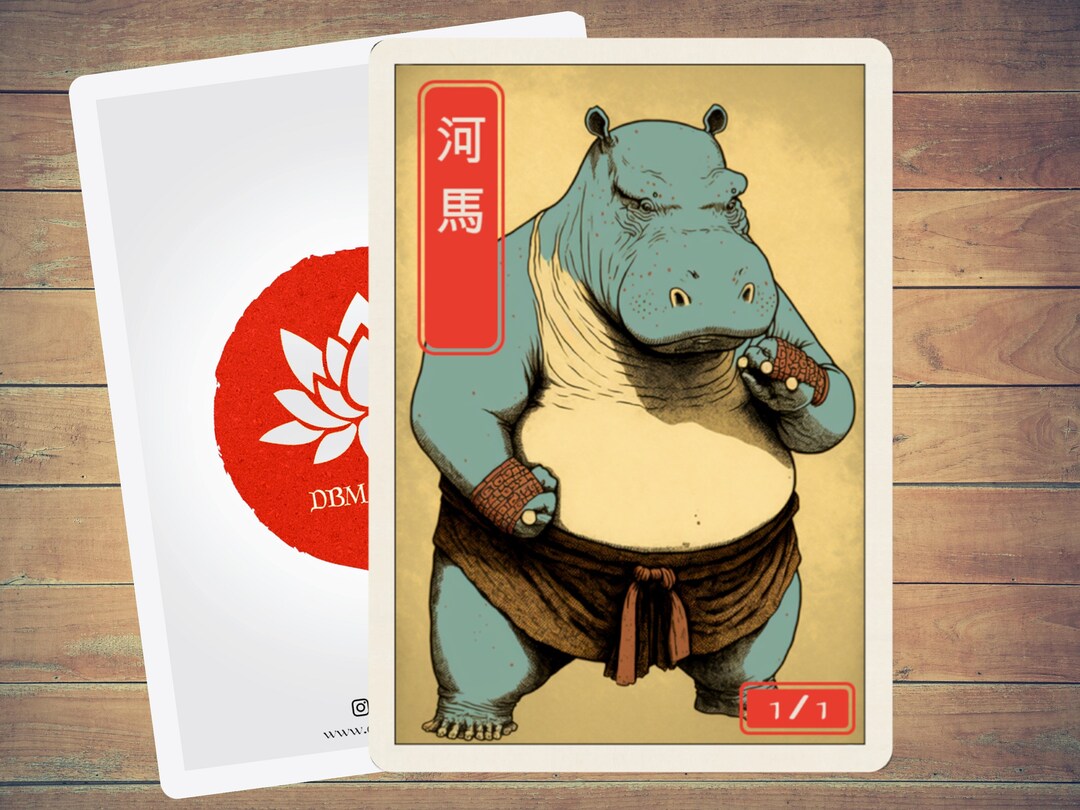Hippo Boxer Token Japanese Style Art Token 5 Pack for Magic and Other ...