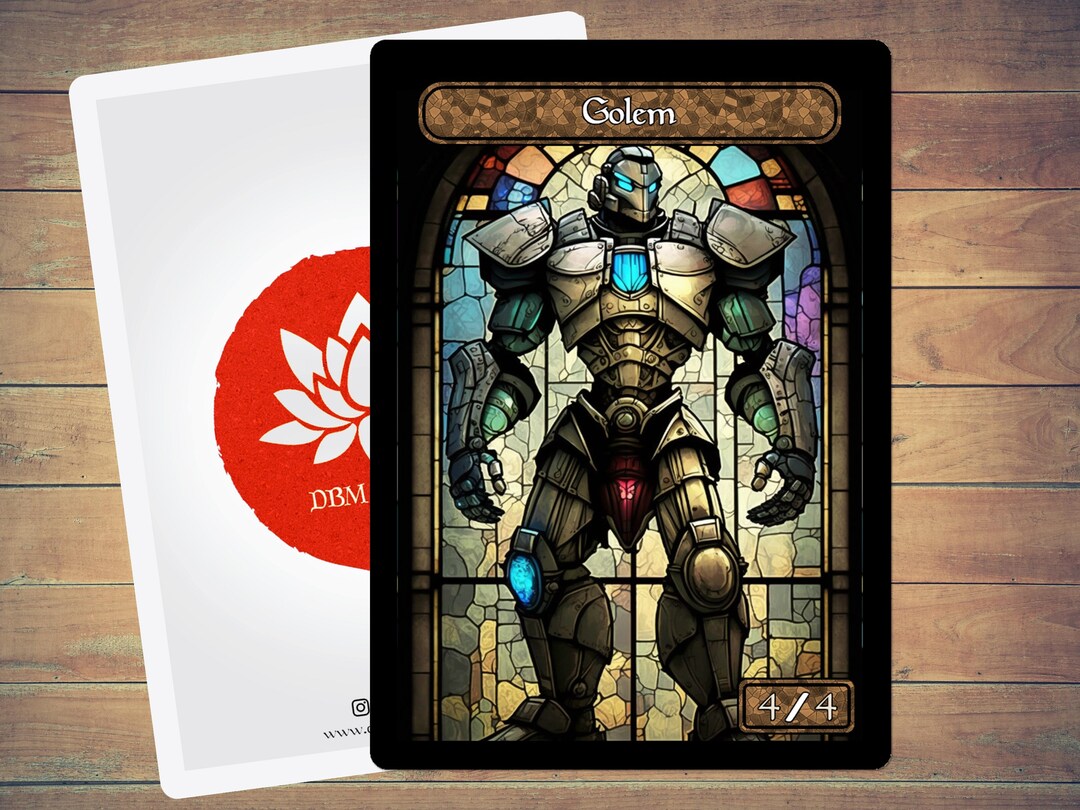 Golem Token MTG Token Stained Glass Art Token 5 Pack for Magic and ...