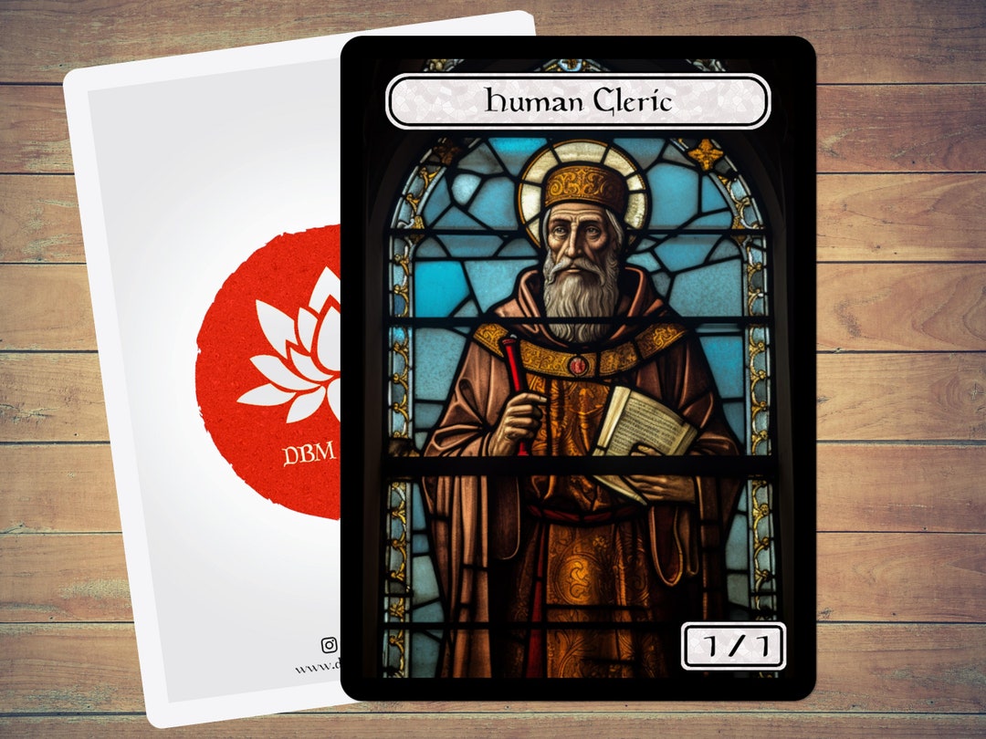 Human Cleric Token Stained Glass Art Token 5 Pack for Magic and Other ...