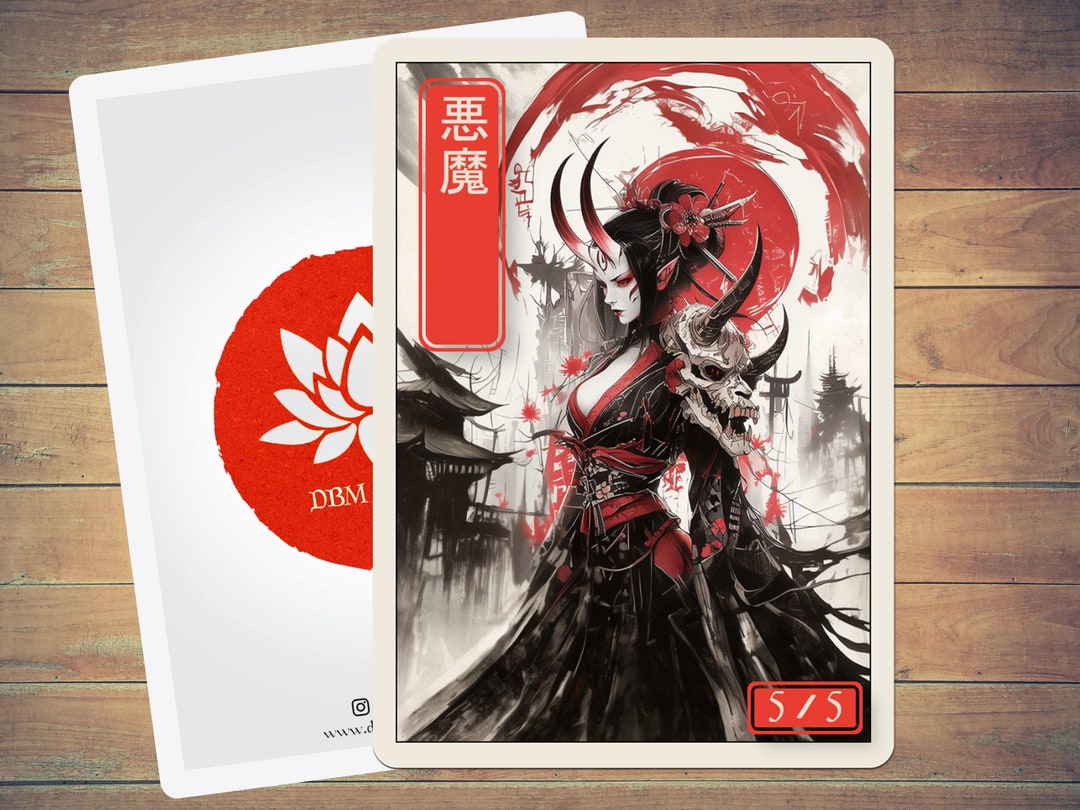 Demon Token MTG Token Japanese Style Art Token 5 Pack for Magic and ...