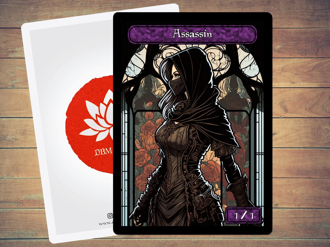 Assassin Token MTG Token Stained Glass Art Token 5 Pack for Magic and ...