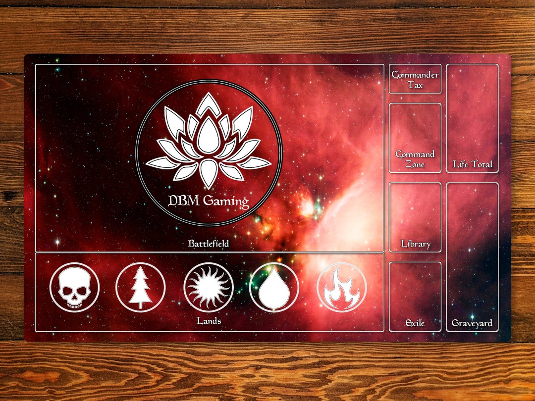 Magic Zone Layout 14" X 24" Playmat for Edh and Commander With the Rho ...