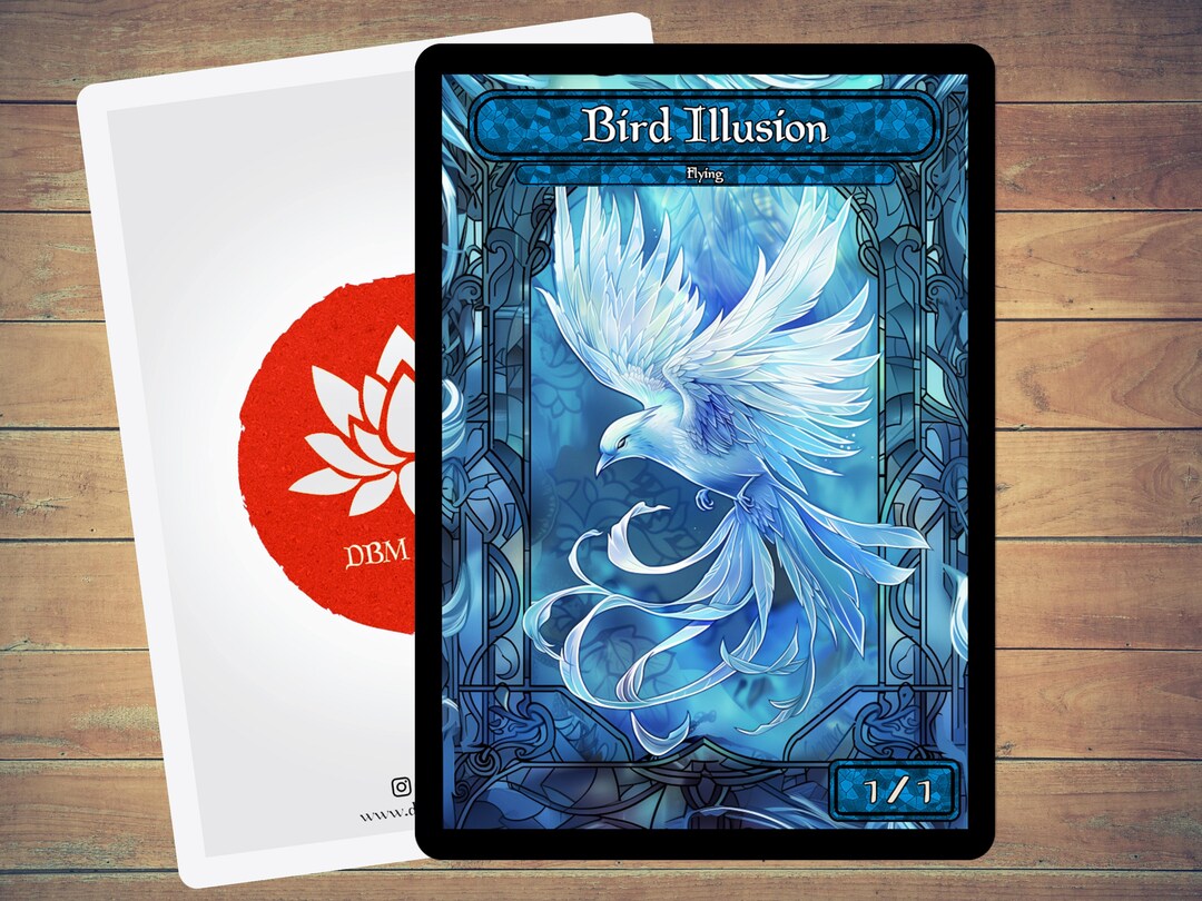 Bird Illusion Token MTG Token Stained Glass Art Token 5 Pack for Magic ...