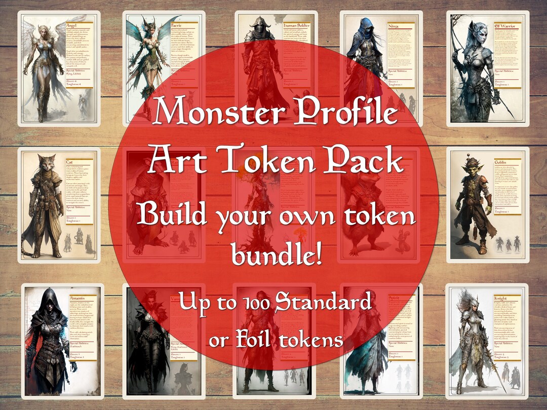 Monster Profile Art Token Bulk Pack for Magic and Other Collectable ...