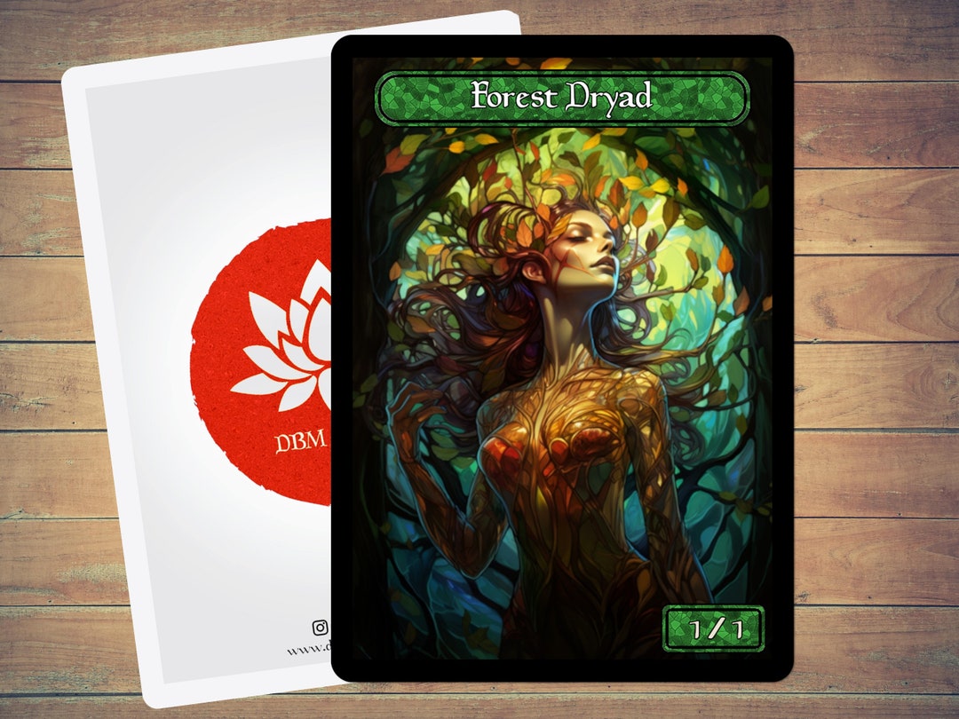 Forest Dryad Token Token Stained Glass Art Token 5 Pack for Magic and ...