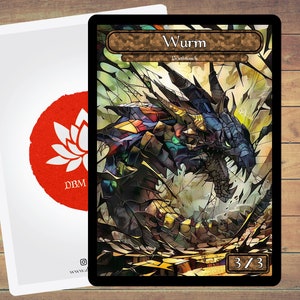 Wurm Token Wurmcoil Engine Token MTG Token Stained Glass Art Token Pack ...