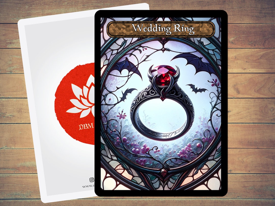 Wedding Ring Token Stained Glass Art Token 5 Pack for Magic and Other ...