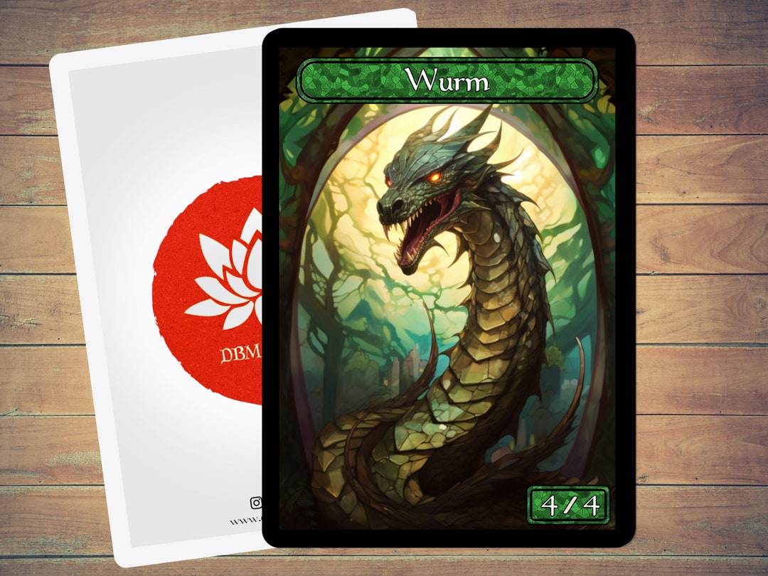 Wurm Token Token Stained Glass Art Token 5 Pack for Magic and Other ...