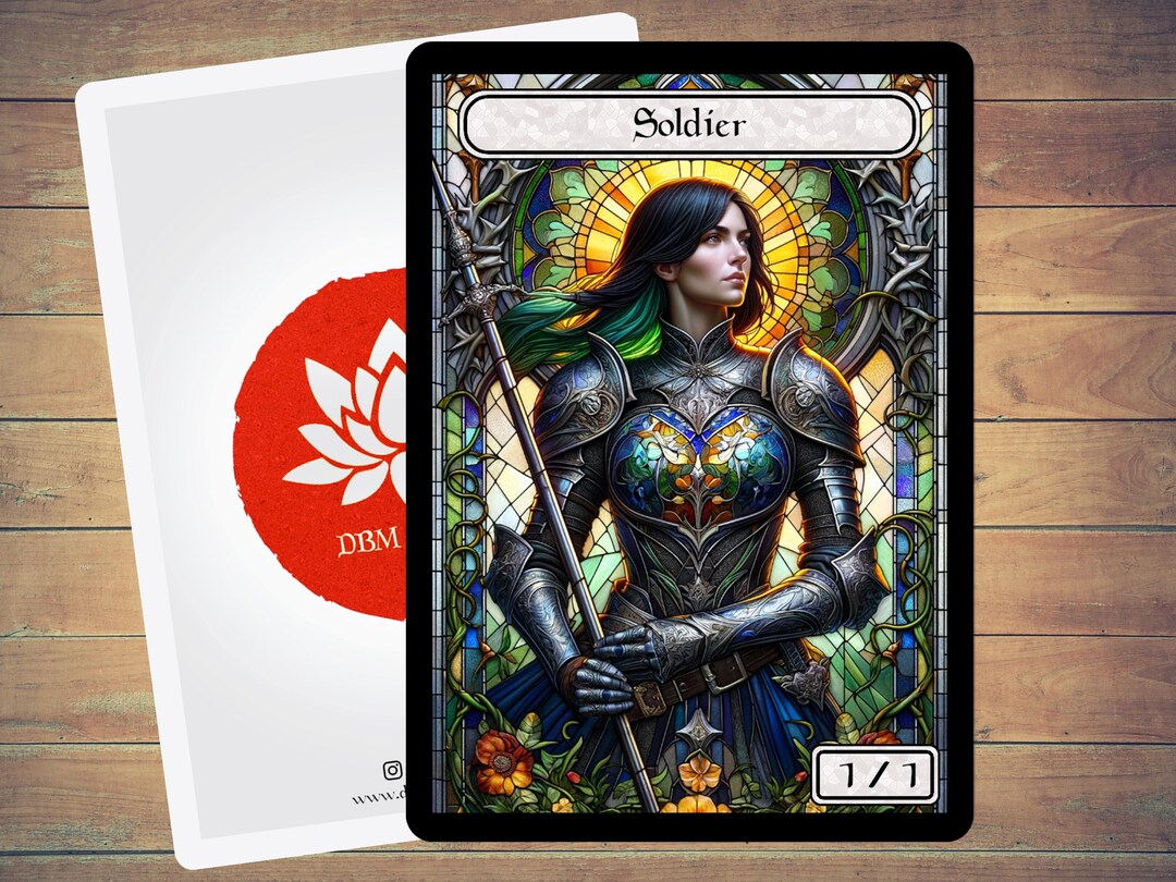 Soldier Token MTG Token Stained Glass Art Token 5 Pack for Magic and ...