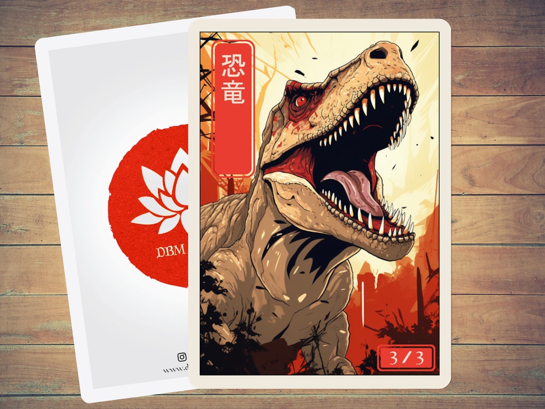 Dinosaur Token MTG Token Japanese Style Art Token 5 Pack for Magic and ...