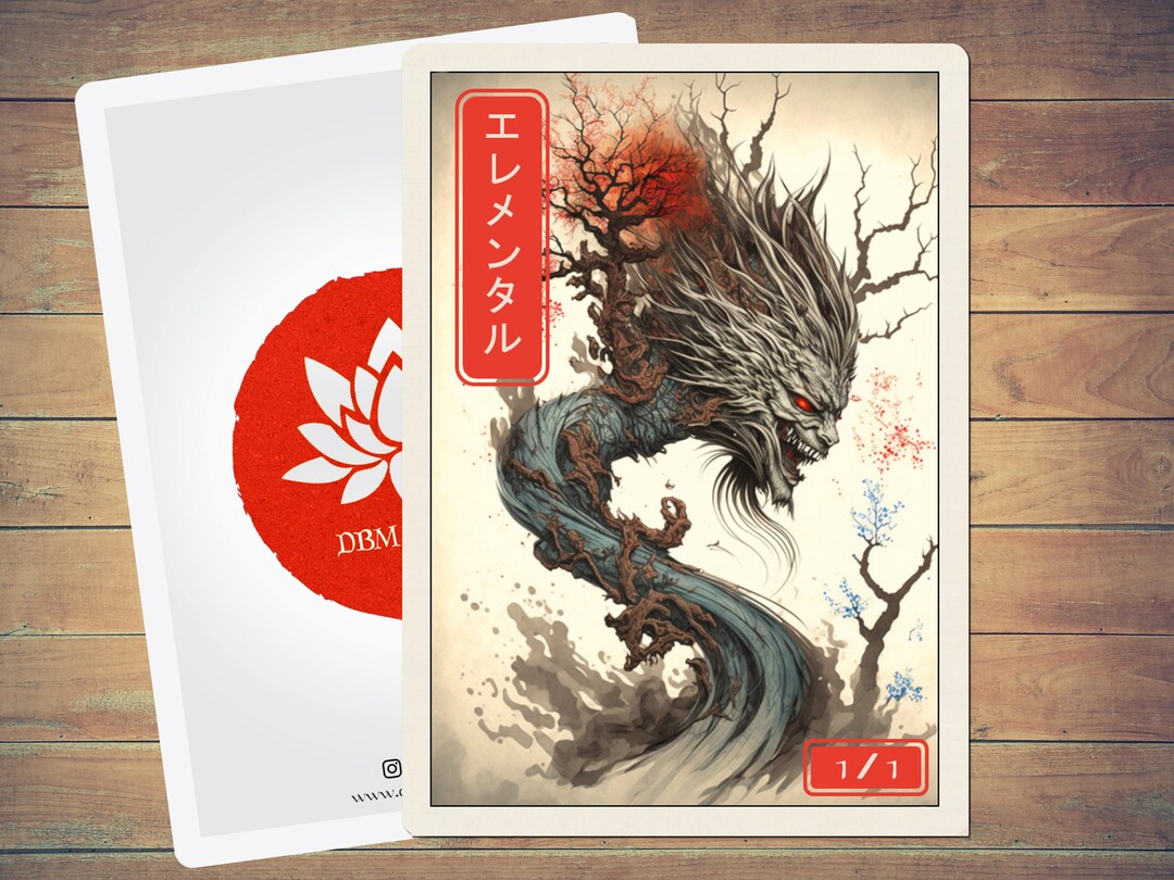 Elemental Token MTG Token Japanese Style Art Token 5 Pack for Magic and ...