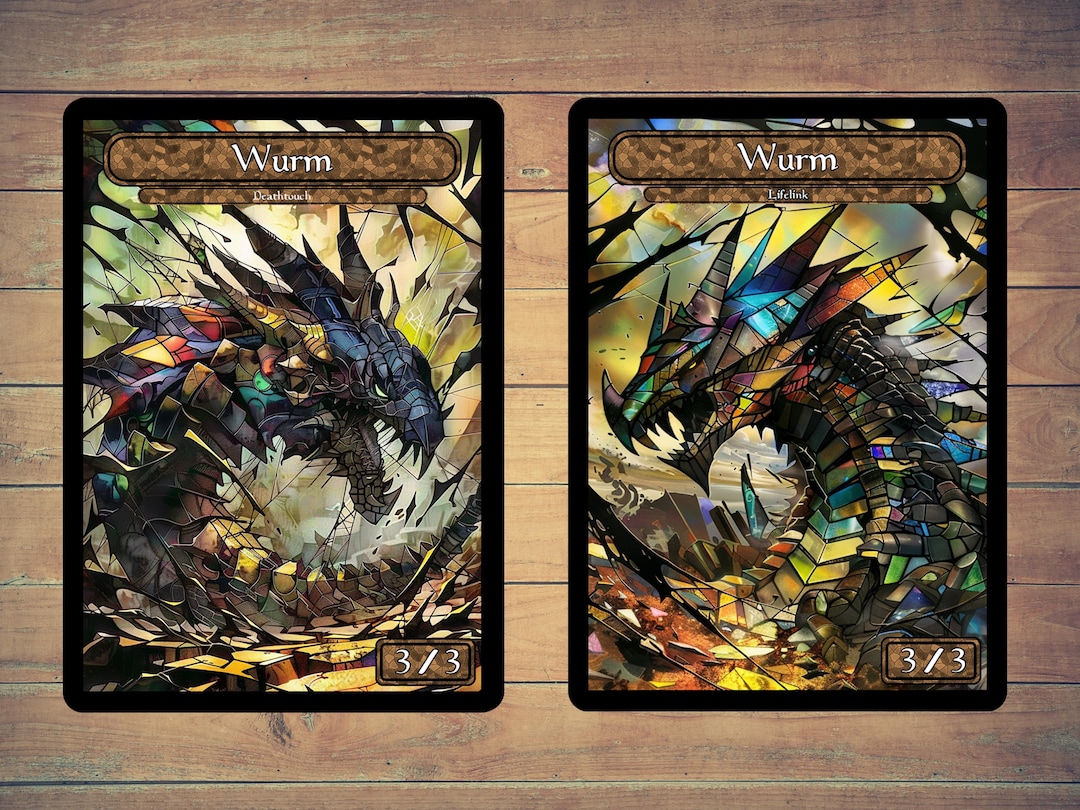 Wurm Token Wurmcoil Engine Token MTG Token Stained Glass Art Token Pack ...