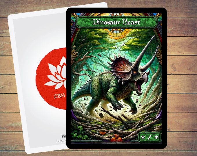 Dinosaur Token Custom MTG Magic the Gathering Fantasy Board Game Card ...
