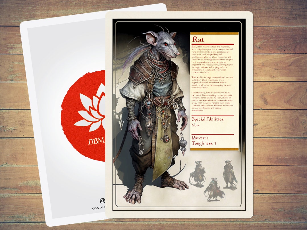 Rat Token MTG Token Monster Profile Art Token 5 Pack for Magic and ...