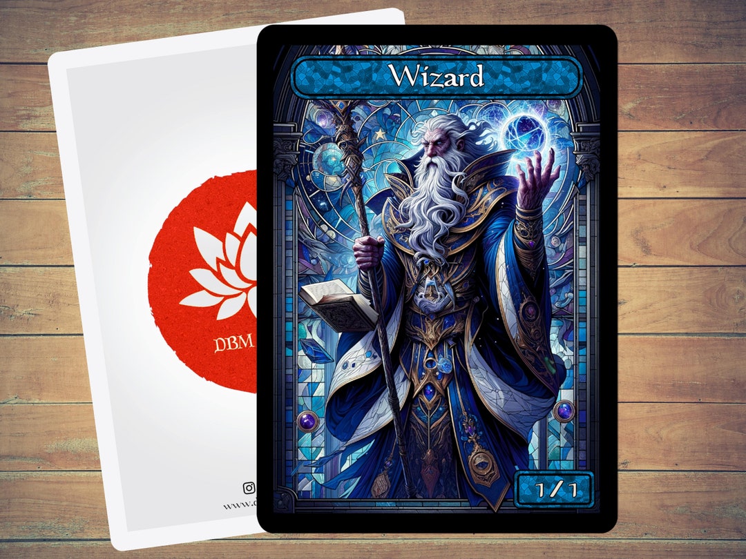 Wizard Token MTG Token Stained Glass Art Token 5 Pack for Magic and ...
