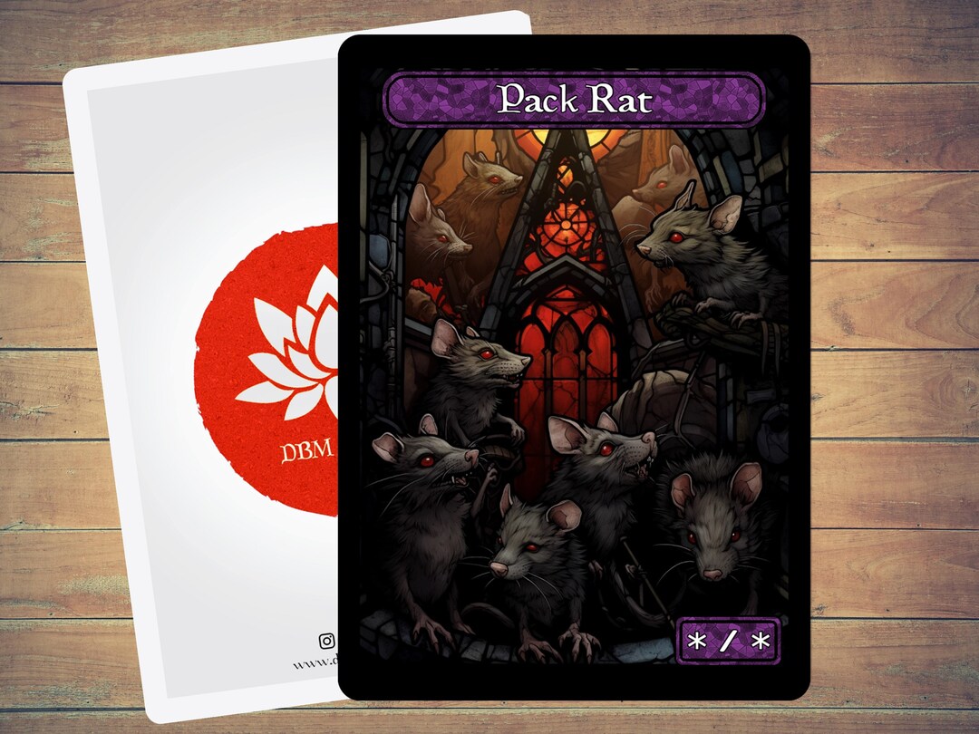 Pack Rat Token MTG Token Stained Glass Art Token 5 Pack for Magic and ...