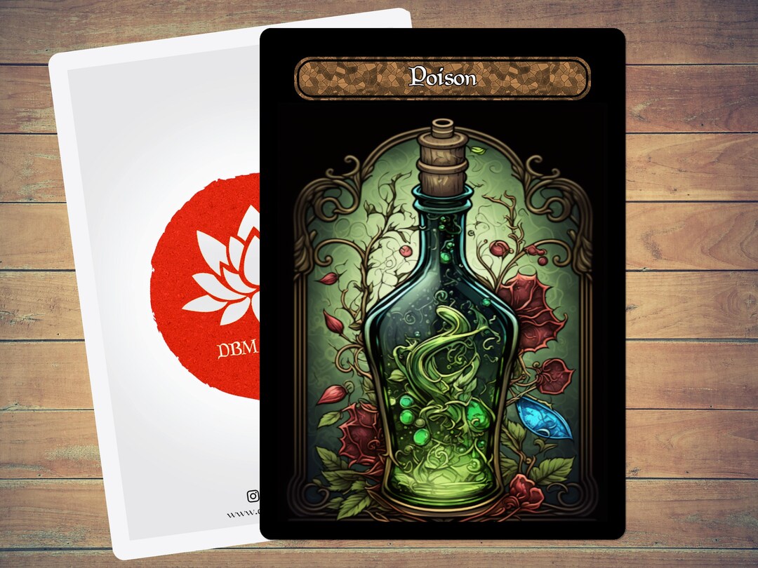 Poison Stained Glass Art Token 5 Pack for Magic and Other Collectable ...