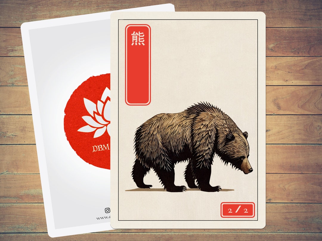 Bear Japanese Style Art Token 5 Pack for Magic and Other Collectable ...