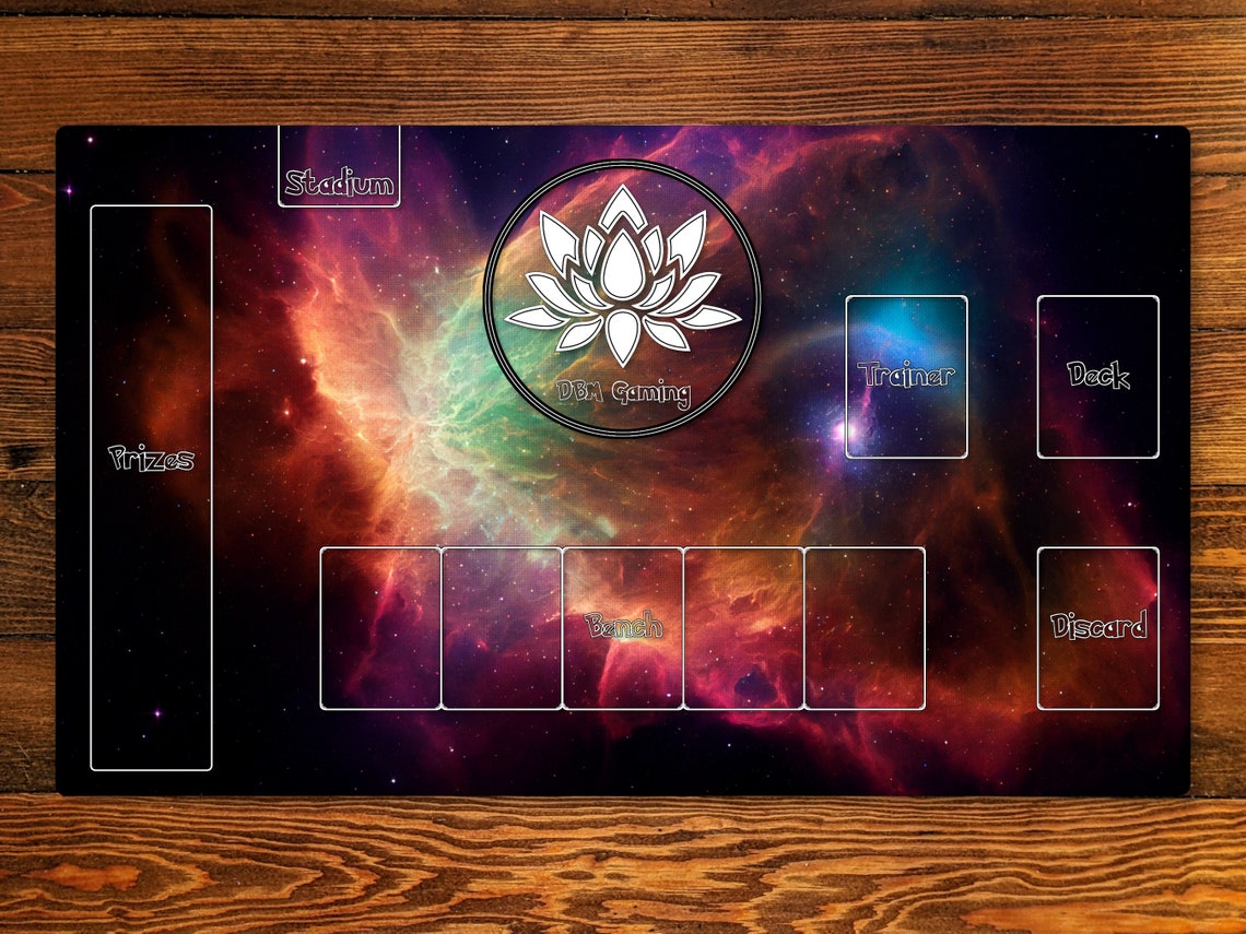 Magic Zone Layout 14" X 24" Playmat for Edh and Commander With Red ...