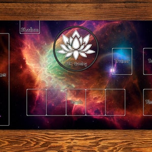 Magic Zone Layout 14" X 24" Playmat for Edh and Commander With Red ...