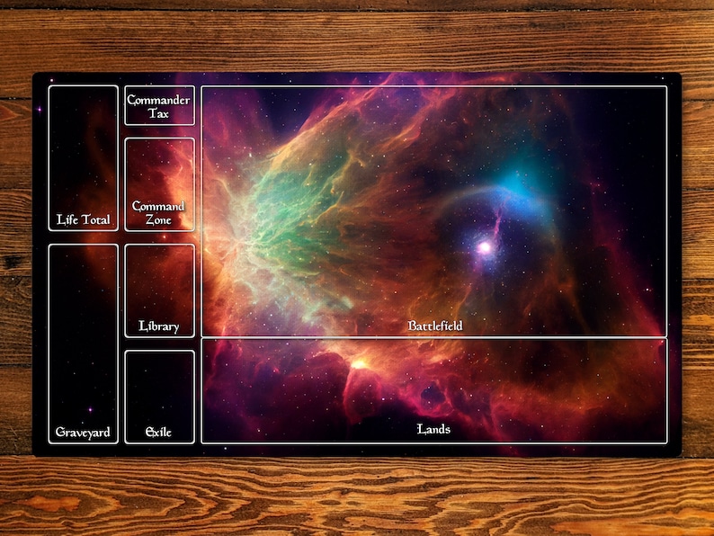 Magic Zone Layout 14" X 24" Playmat for Edh and Commander With Red ...