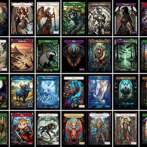 Stained Glass Art Token MTG Token Bundle Magic Token Bundle MTG Stained ...