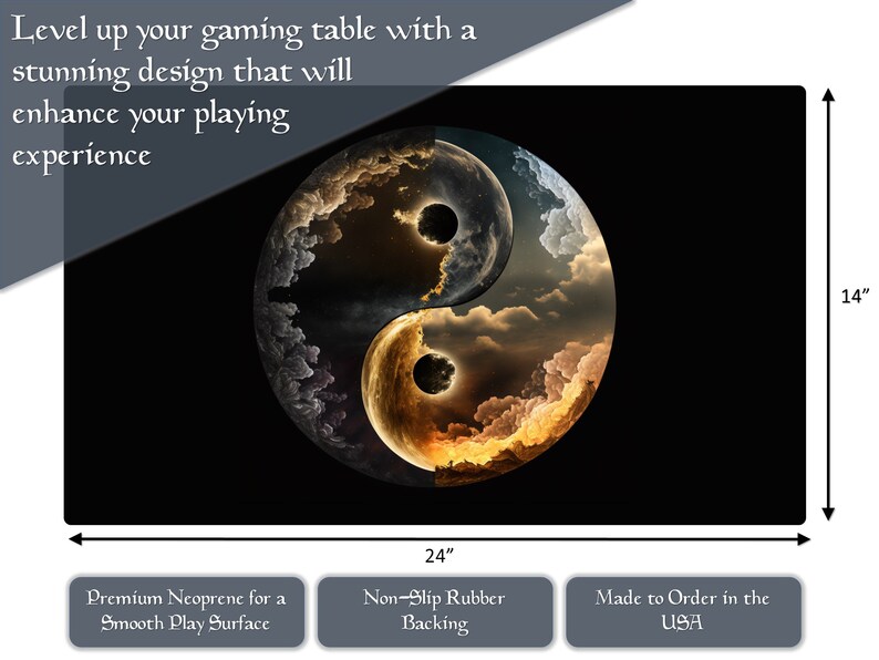 Yin Yang Sky 14" X 24" Playmat for Card, Ccg, and Tabletop Games With ...