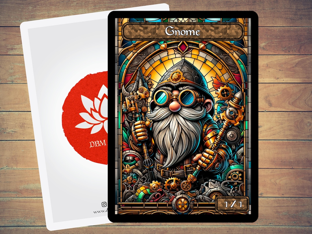 Gnome Token MTG Token Stained Glass Art Token 5 Pack for Magic and ...