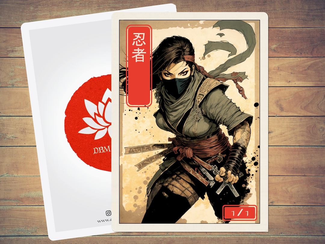 Ninja Token MTG Token Japanese Style Art Token 5 Pack for Magic and ...